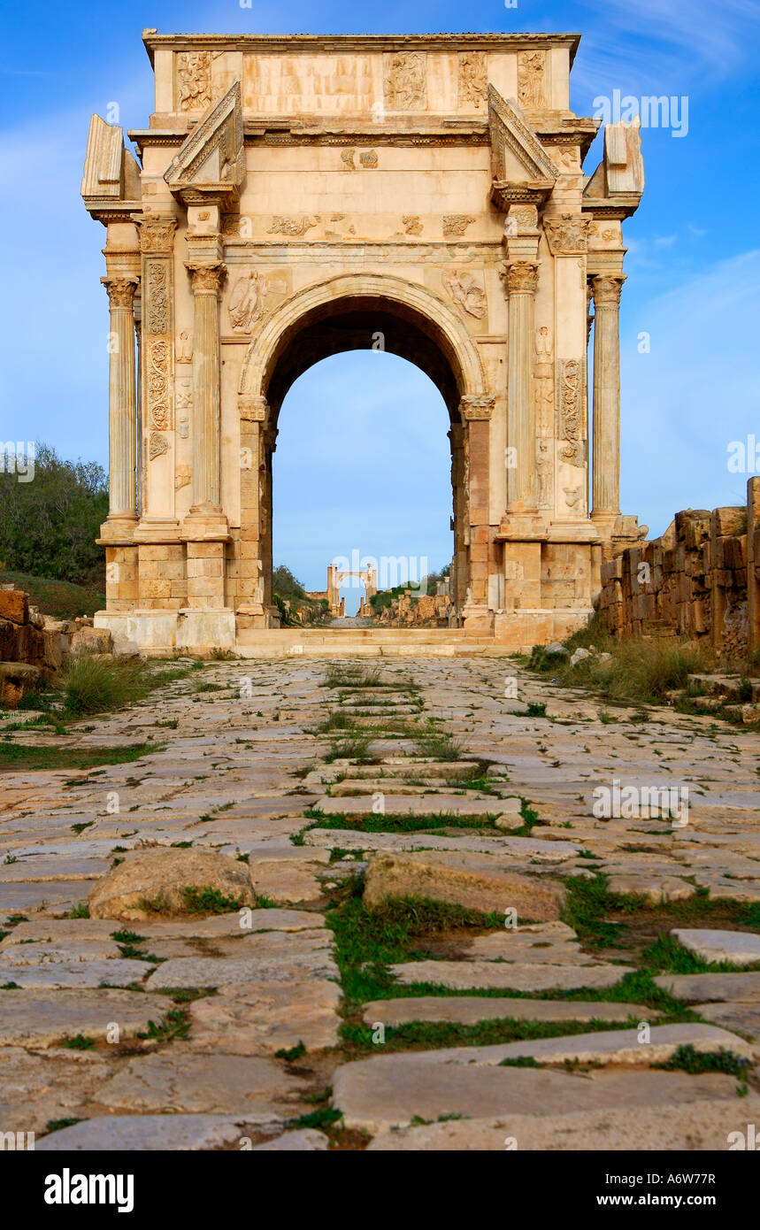 Arch of Septimus Severus, Leptis Magna, Libya Stock Photo - Alamy