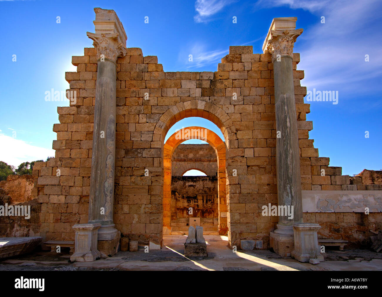 Hadrianic Baths, Leptis Magna, Roman Ruins, Libya Stock Photo - Alamy