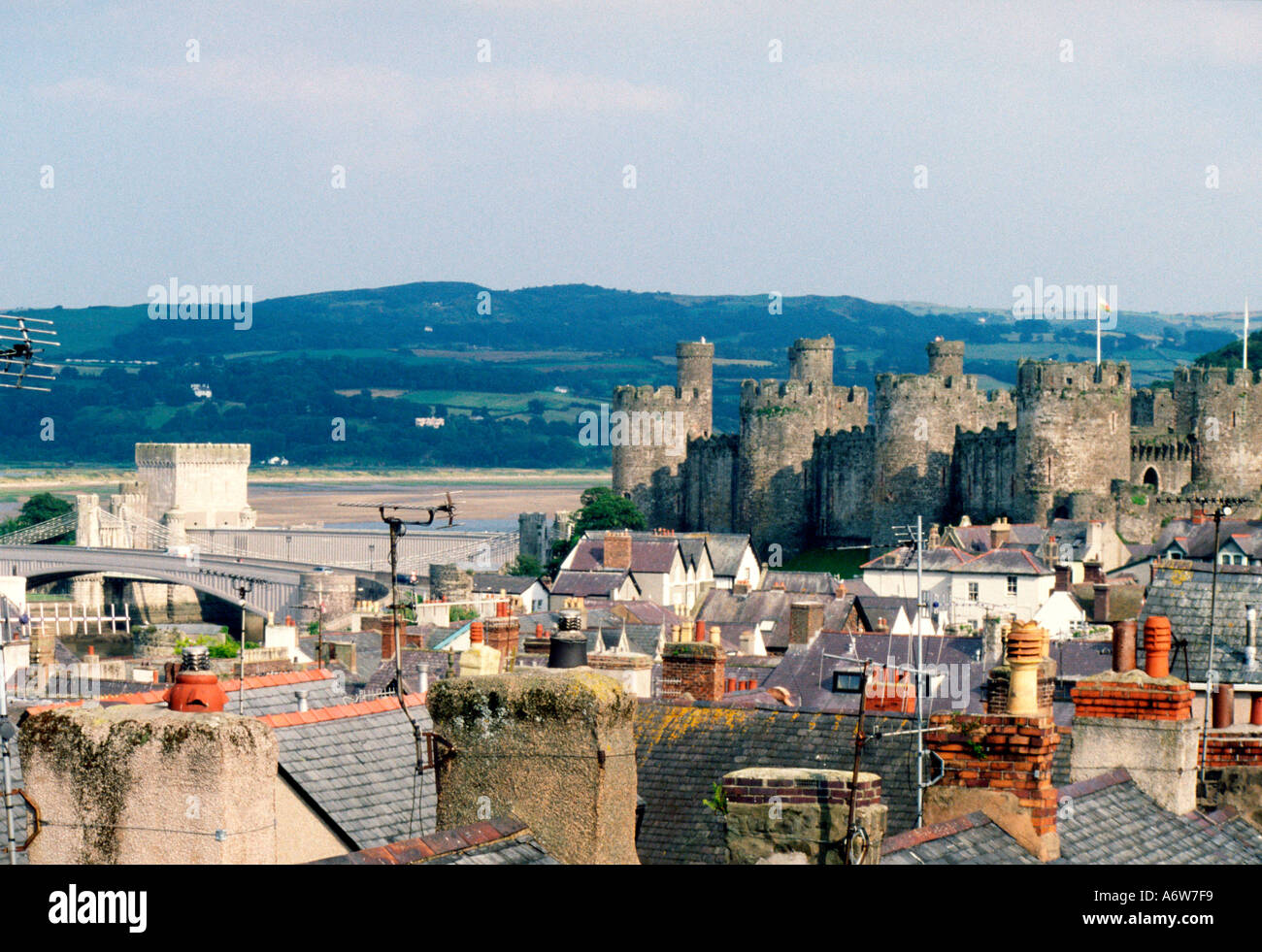 Conwy castle aerial hi-res stock photography and images - Alamy