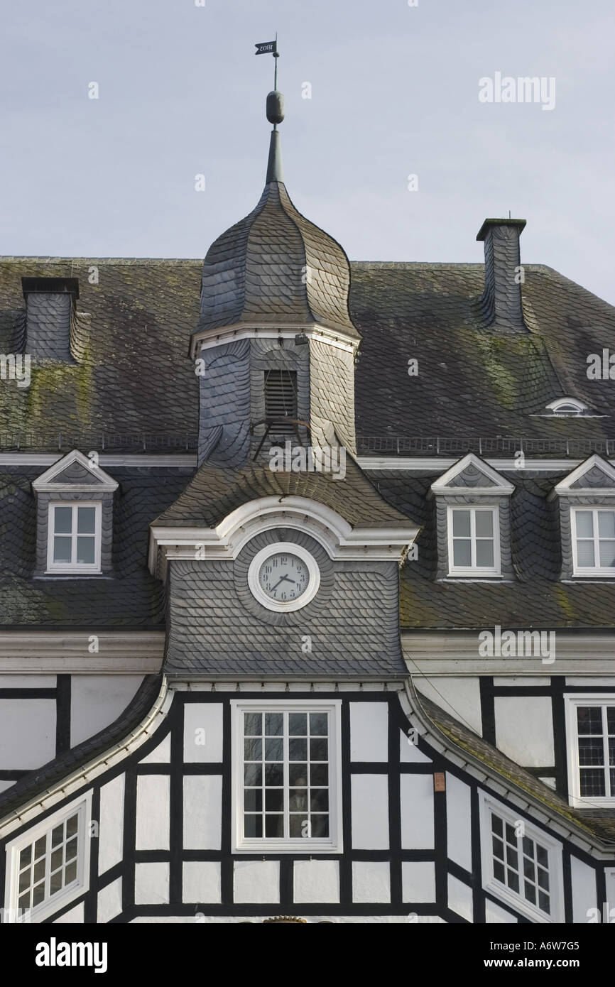 Architectural detail of a traditional German Rathouse in Westphalia ...