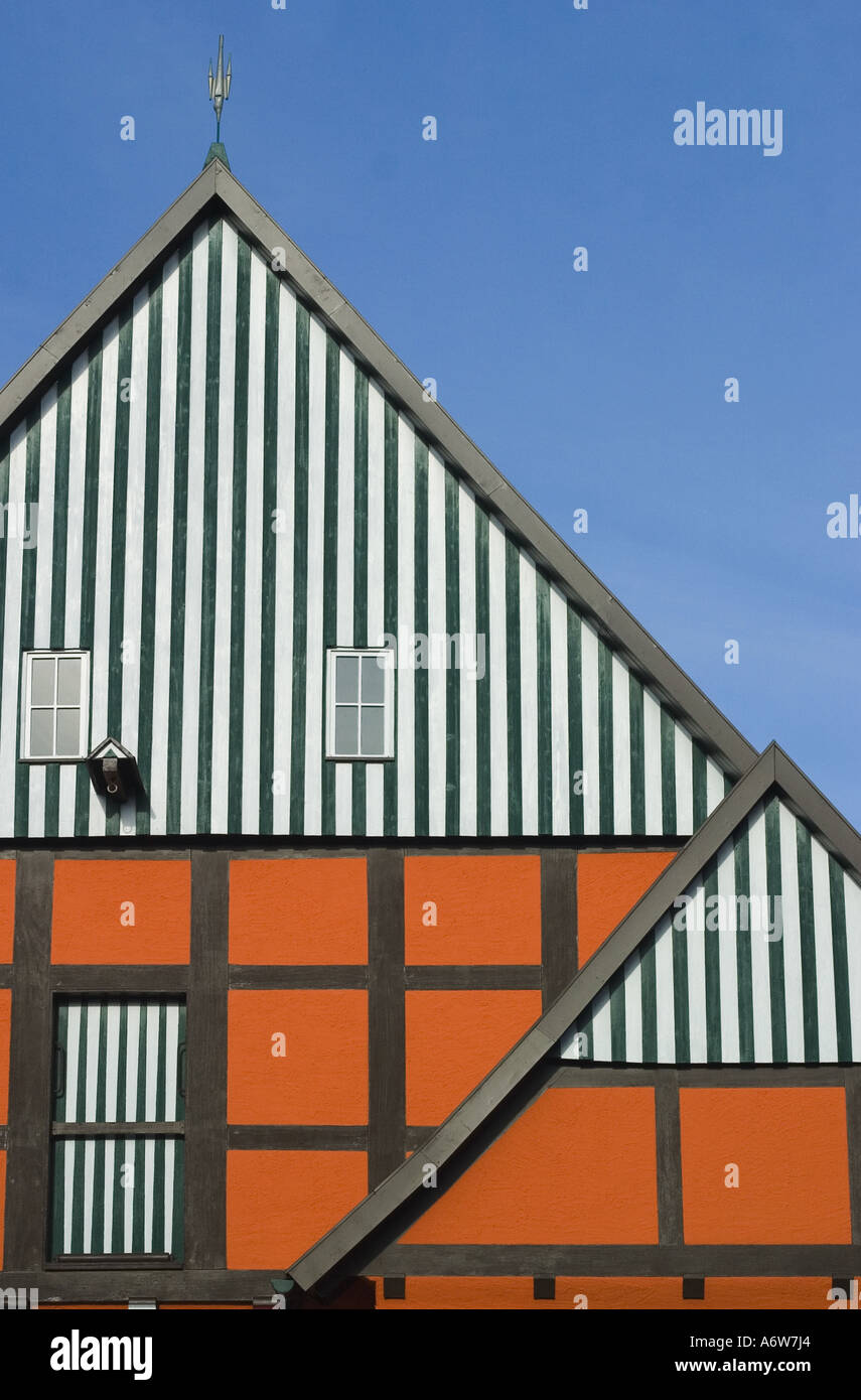 Architectural detail of a traditional German house in Westphalia Stock ...