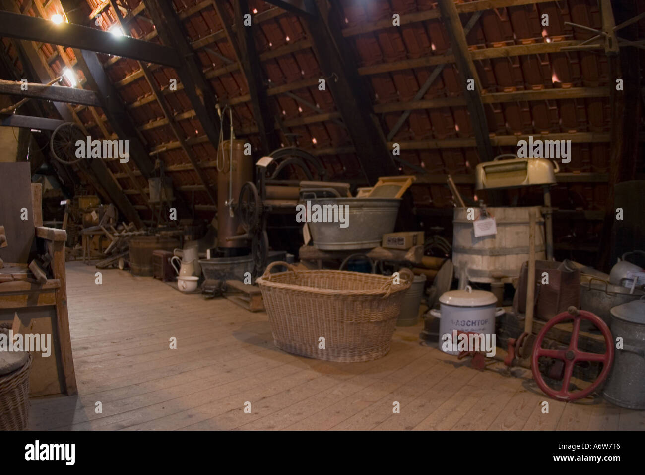Dark attic in old German house Stock Photo - Alamy