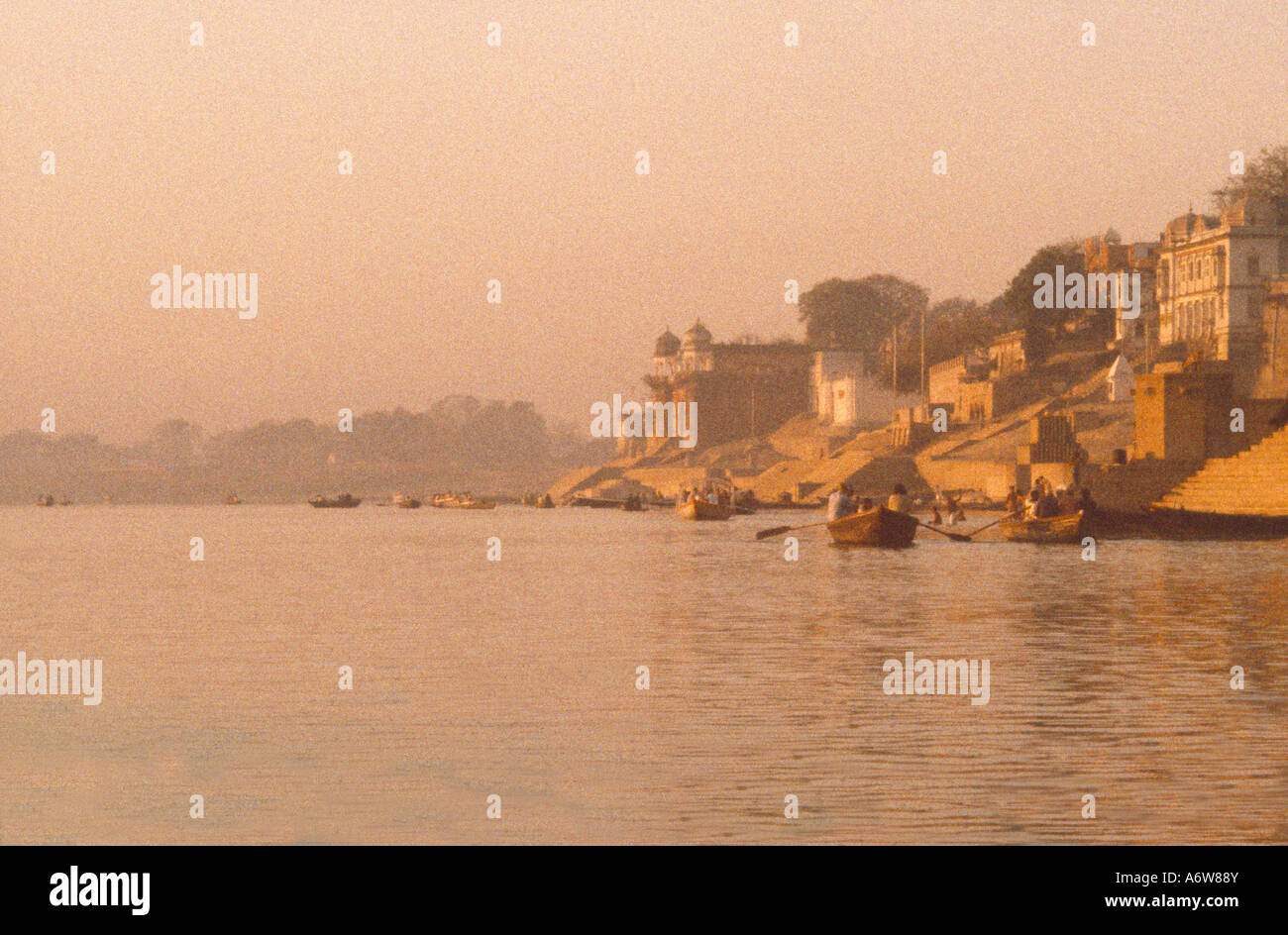 Varanasi India Ganges Before Dawn Stock Photo - Alamy