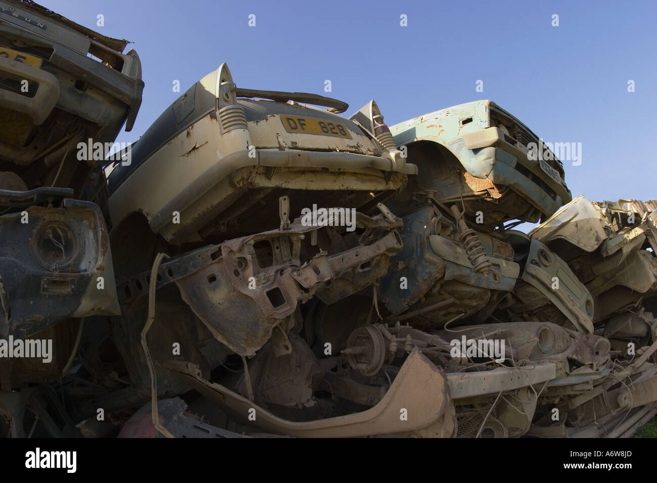 Stock photo of a car dump with wrecked cars Stock Photo - Alamy