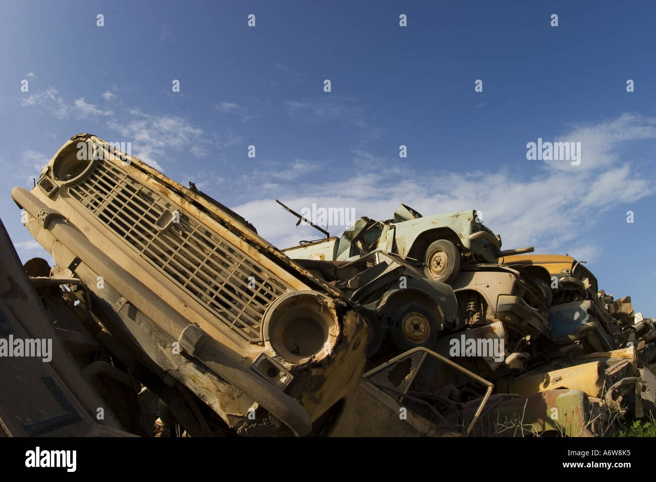 Stock photo of a car dump with wrecked cars Stock Photo - Alamy