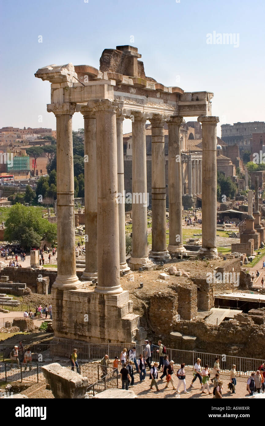 Temple of Saturn Forum Romanum Rome Italy Europe Stock Photo - Alamy