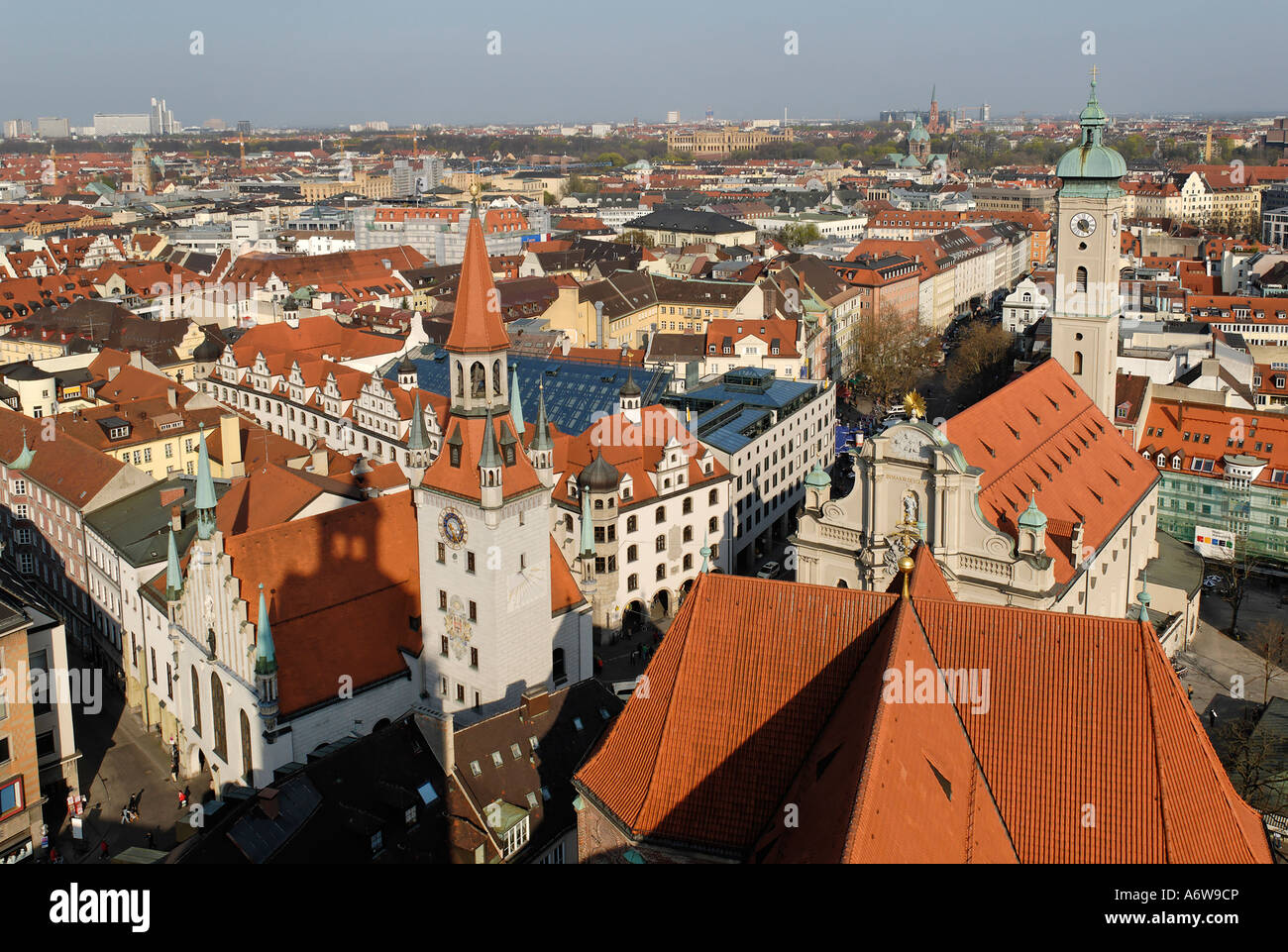 View from the Alter Peter church over Munich, Bavaria, Germany Stock ...