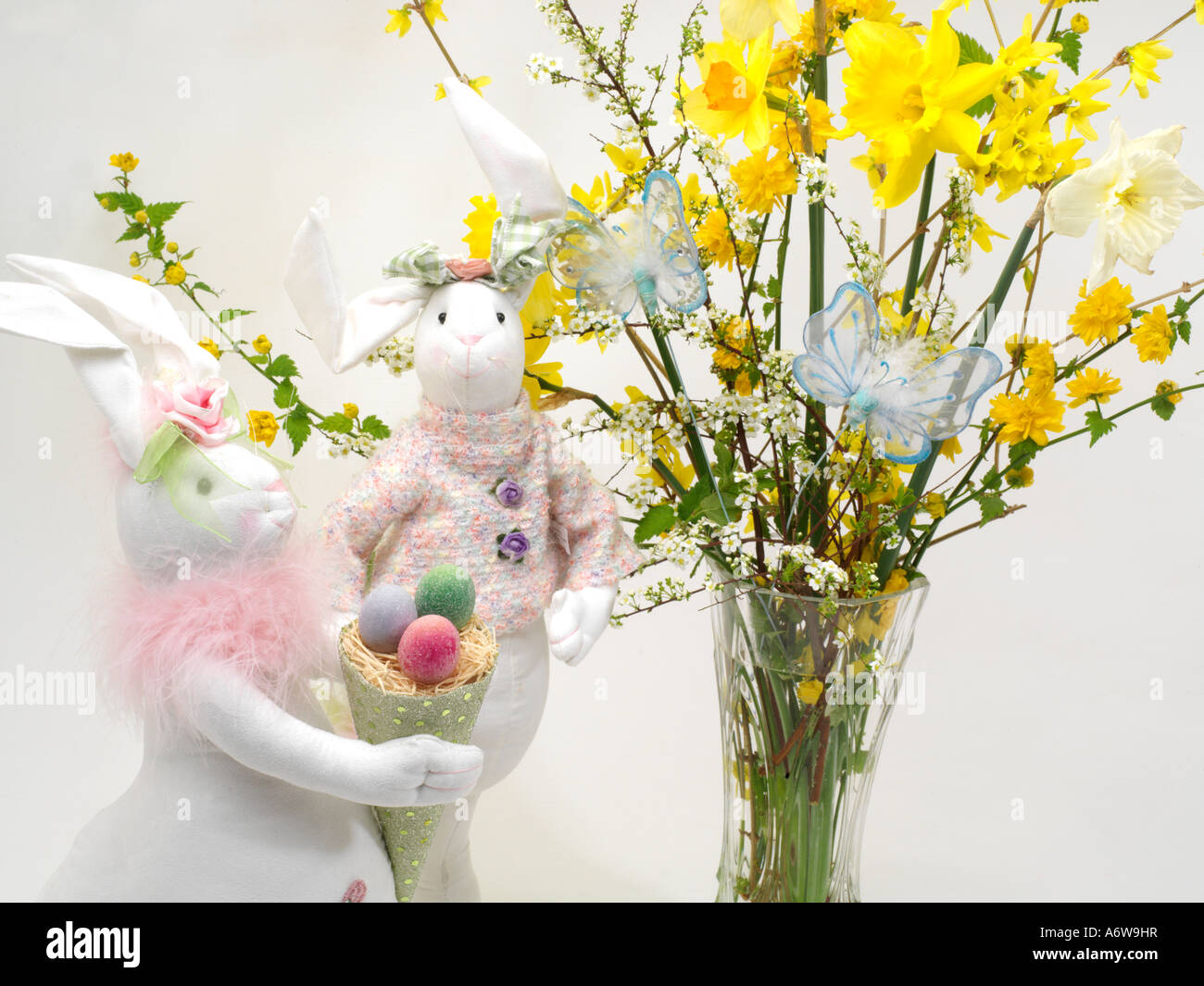 Two Easter Bunnies Stock Photo - Alamy
