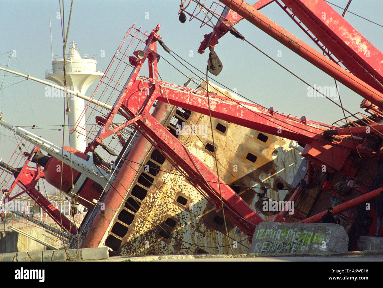 Wrecked ship in harbour Istanbul Turkey Stock Photo - Alamy