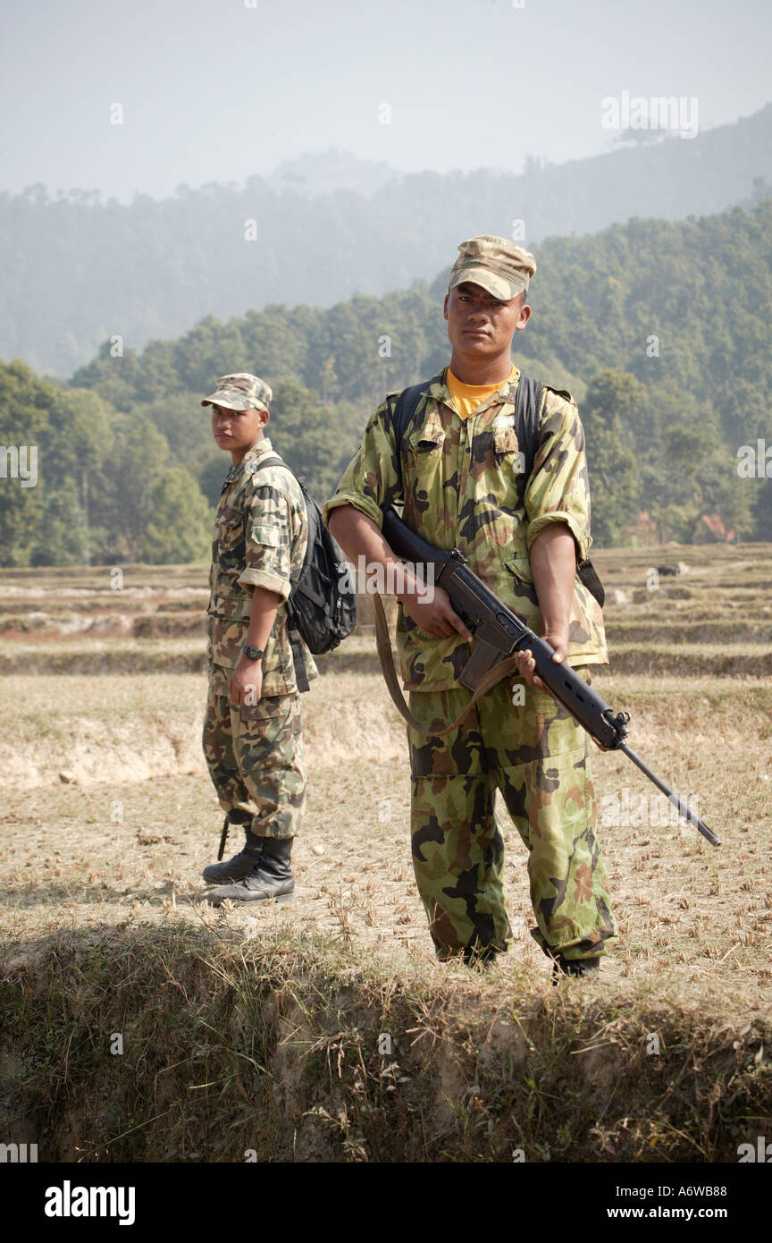 Nepalese soldiers with guns hi-res stock photography and images - Alamy