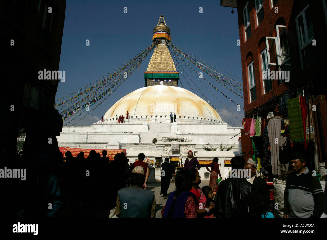 Boudhanath stupa in Kathmandu is one of the worlds largest stupa and is ...