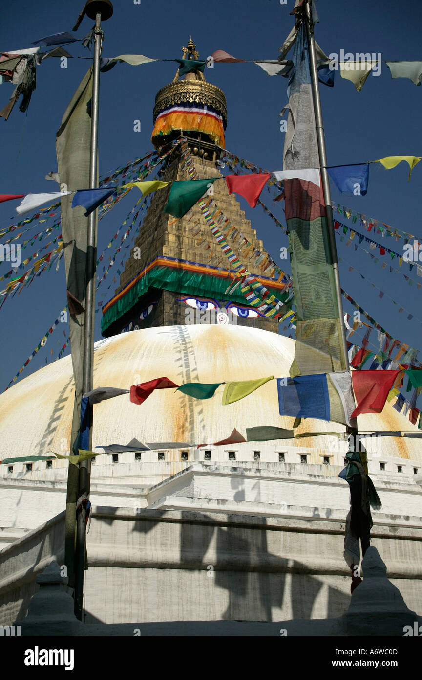 Boudhanath stupa in Kathmandu is one of the worlds largest stupa and is ...