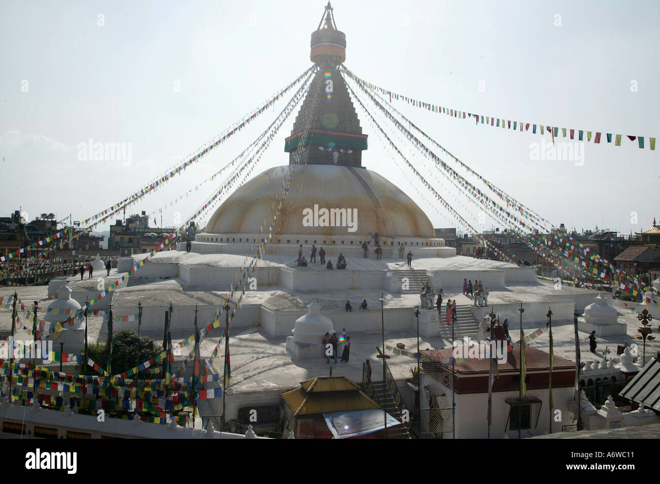 Boudhanath stupa in Kathmandu is one of the worlds largest stupa and is ...