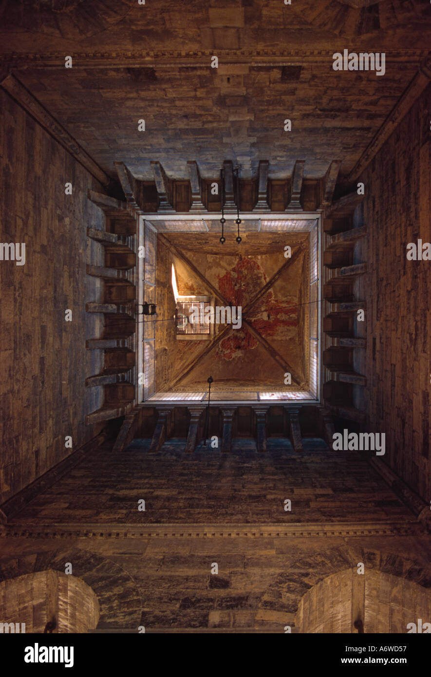 Inside bell tower Stock Photo - Alamy
