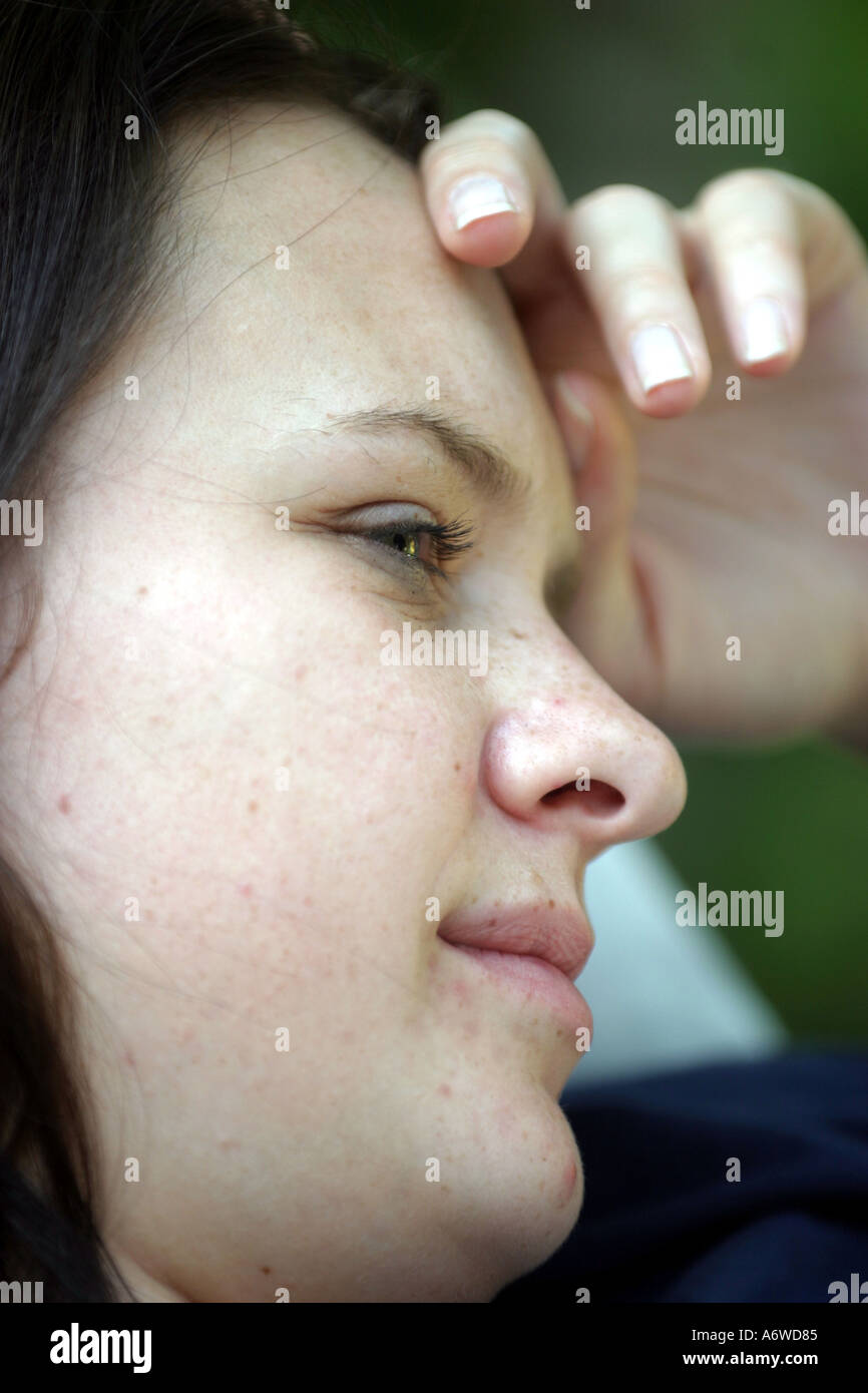 Student Kate 22 resting in the garden during the summer vacation Stock ...