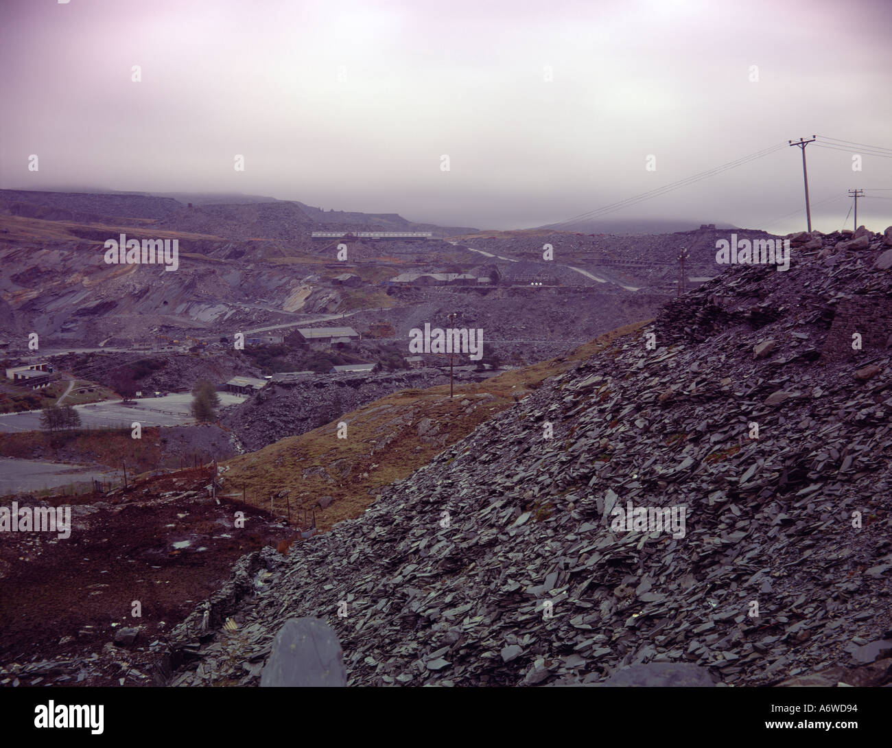 A slate mine in Rhondda Valley in South Wales in Great Britain in the ...