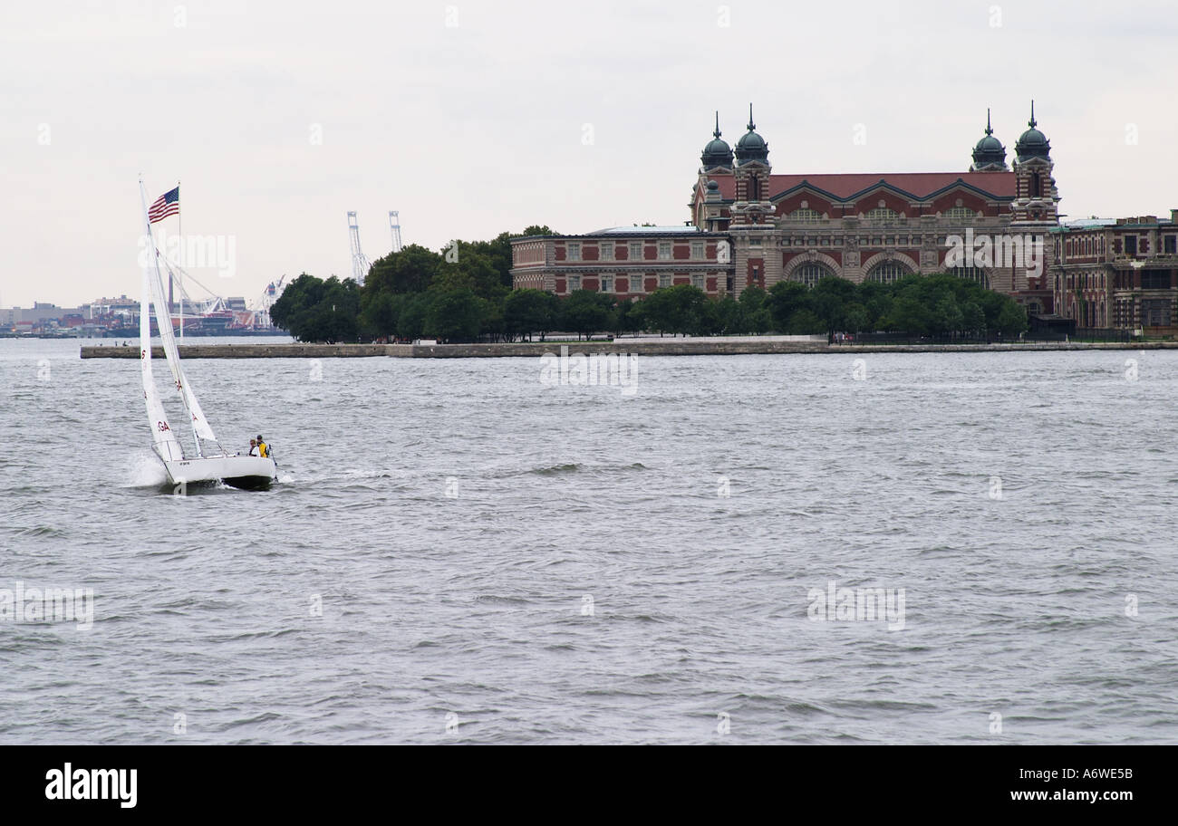 Ellis island in front hi-res stock photography and images - Alamy