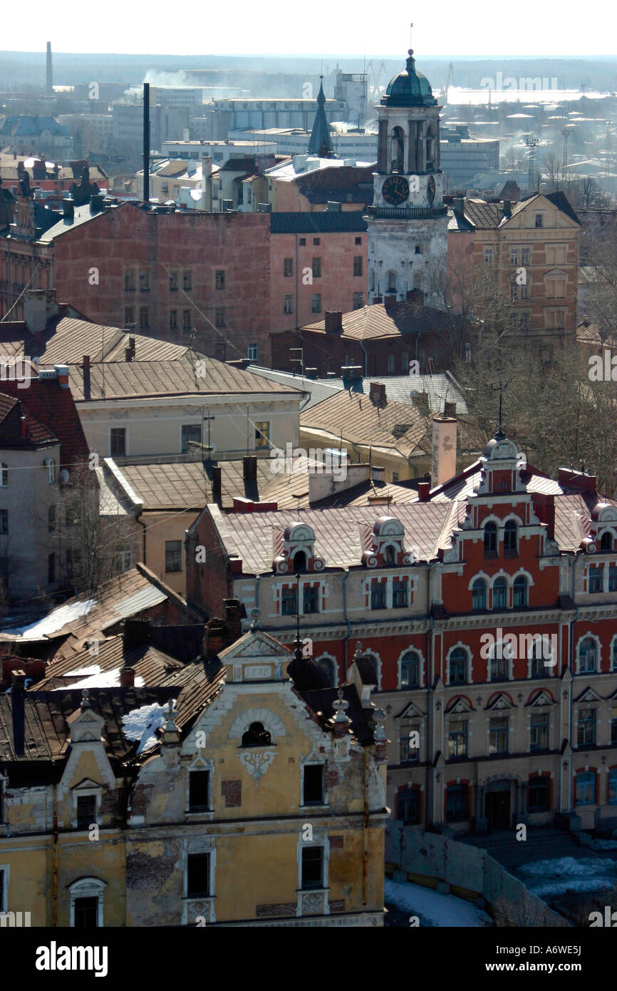 A view of the city of Vyborg, Russia, from the Vyborg Castle Stock ...