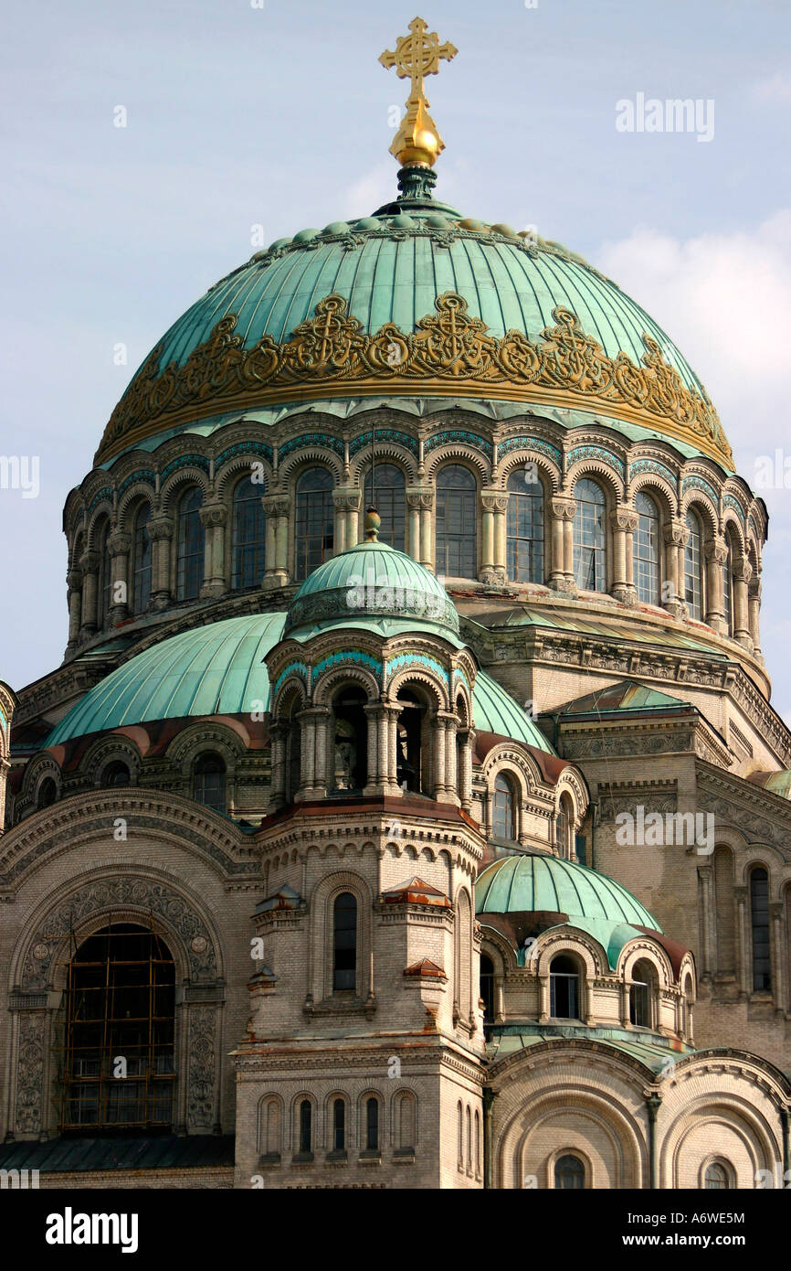 The Naval Cathdral in Kronshtadt, a city on the island of Kotlin ...