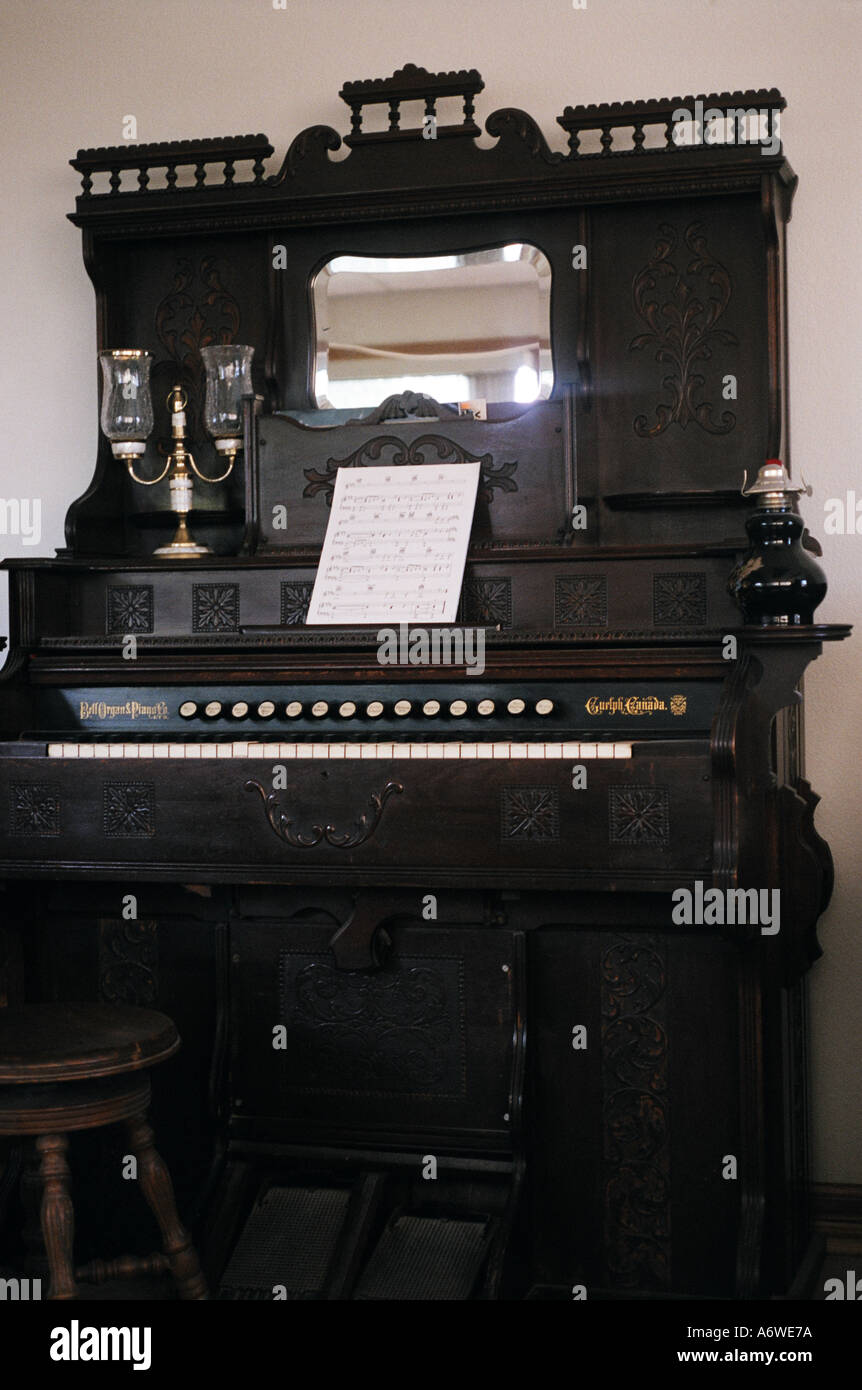 old antique pump organ circa 1600 with sheet music Stock Photo - Alamy