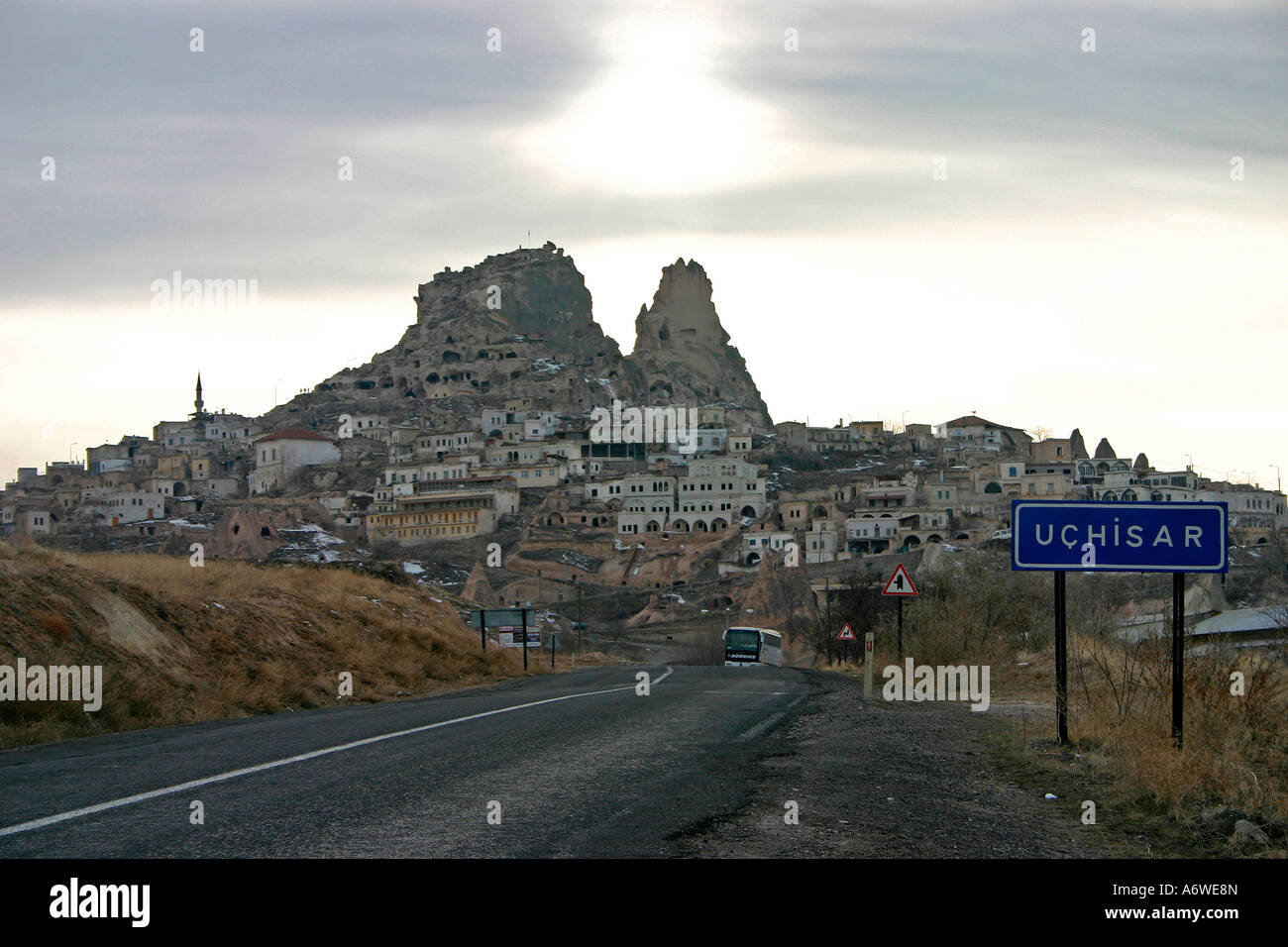 The stone carved castle of Uchisar, Turkey Stock Photo - Alamy