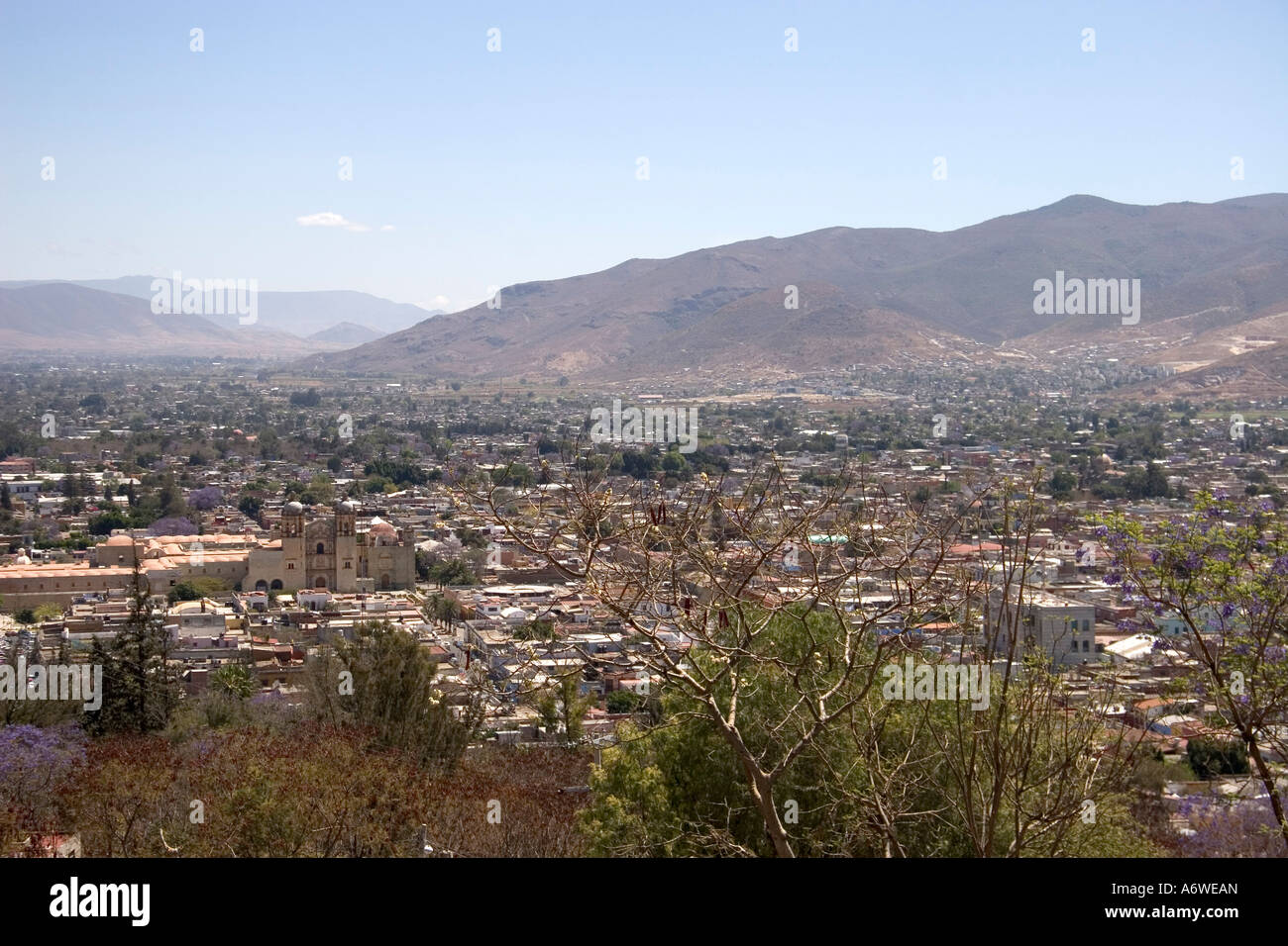 Downtown Oaxaca, Mexico, with the famous Santo Domingo cathedral in the ...