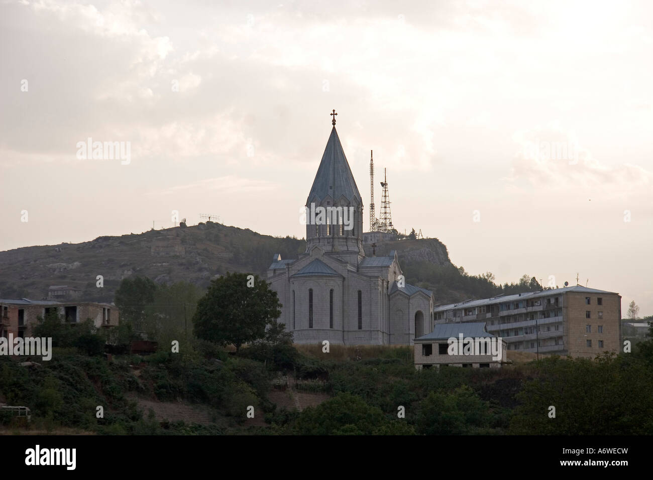 The restored Ghazanchetsots Cathedral in Shushi, Nagorno-Karabakh Stock ...