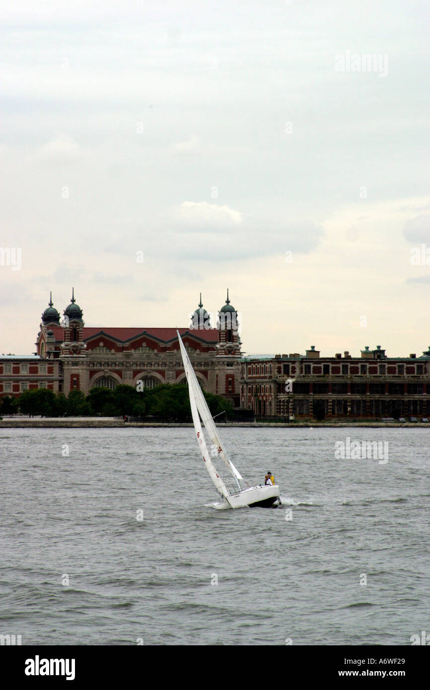 Ellis island in front hi-res stock photography and images - Alamy