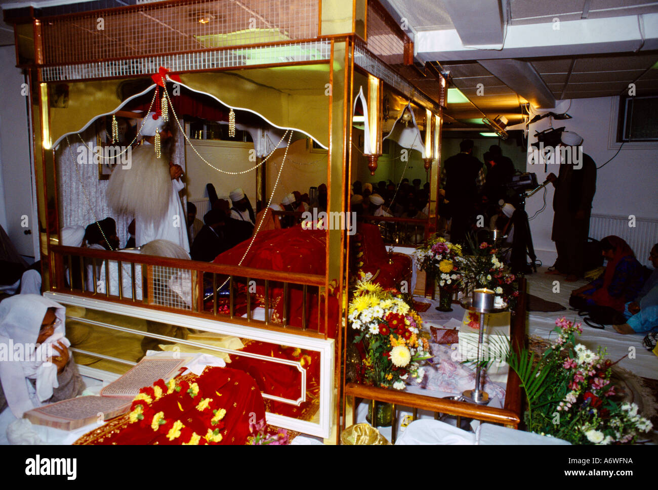 Southall London Gurdwara Amadas Close Up Of Canopy And Tablah Stock ...