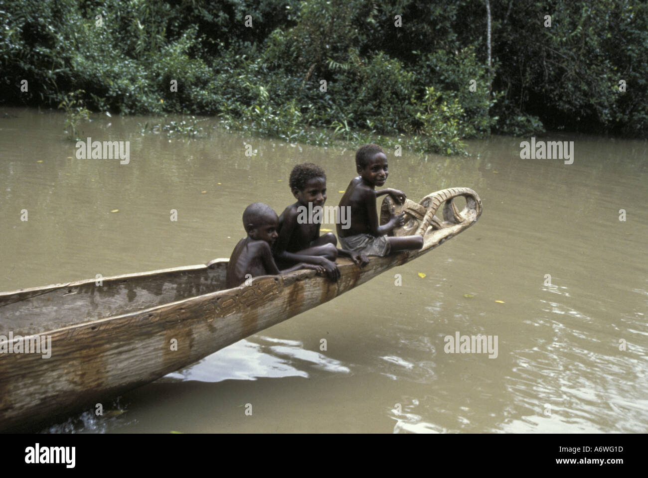 ASIA, Indonesia, West Papau (Irian Jaya), Asmat Region, Ocanep Village ...