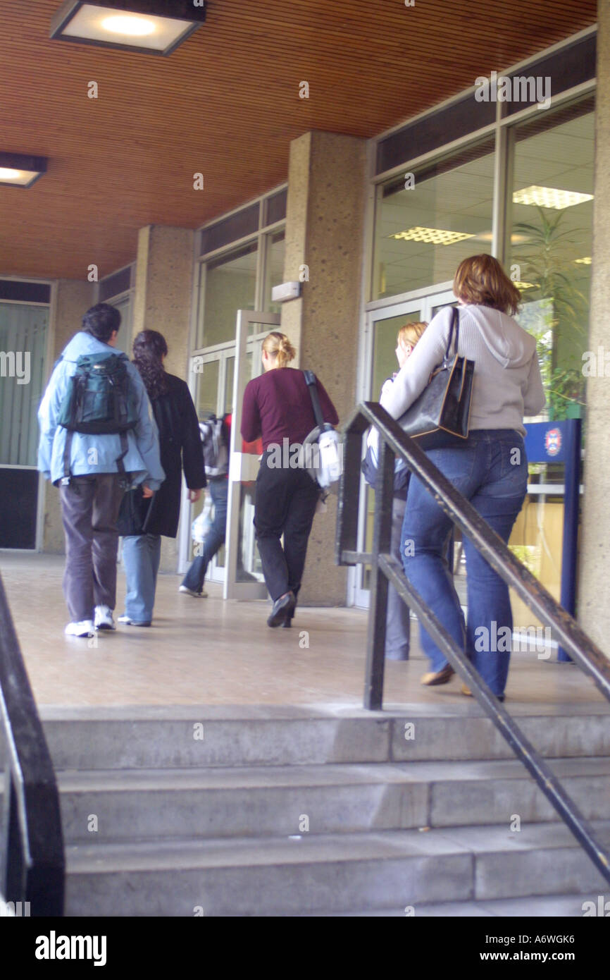 Teacher training students entering college Stock Photo - Alamy