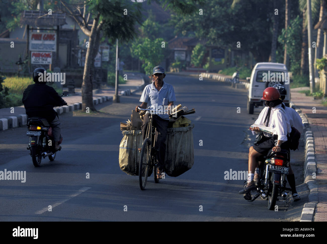Asia, Indonesia, Bali, Ubud. First traffic at sunrise Stock Photo - Alamy