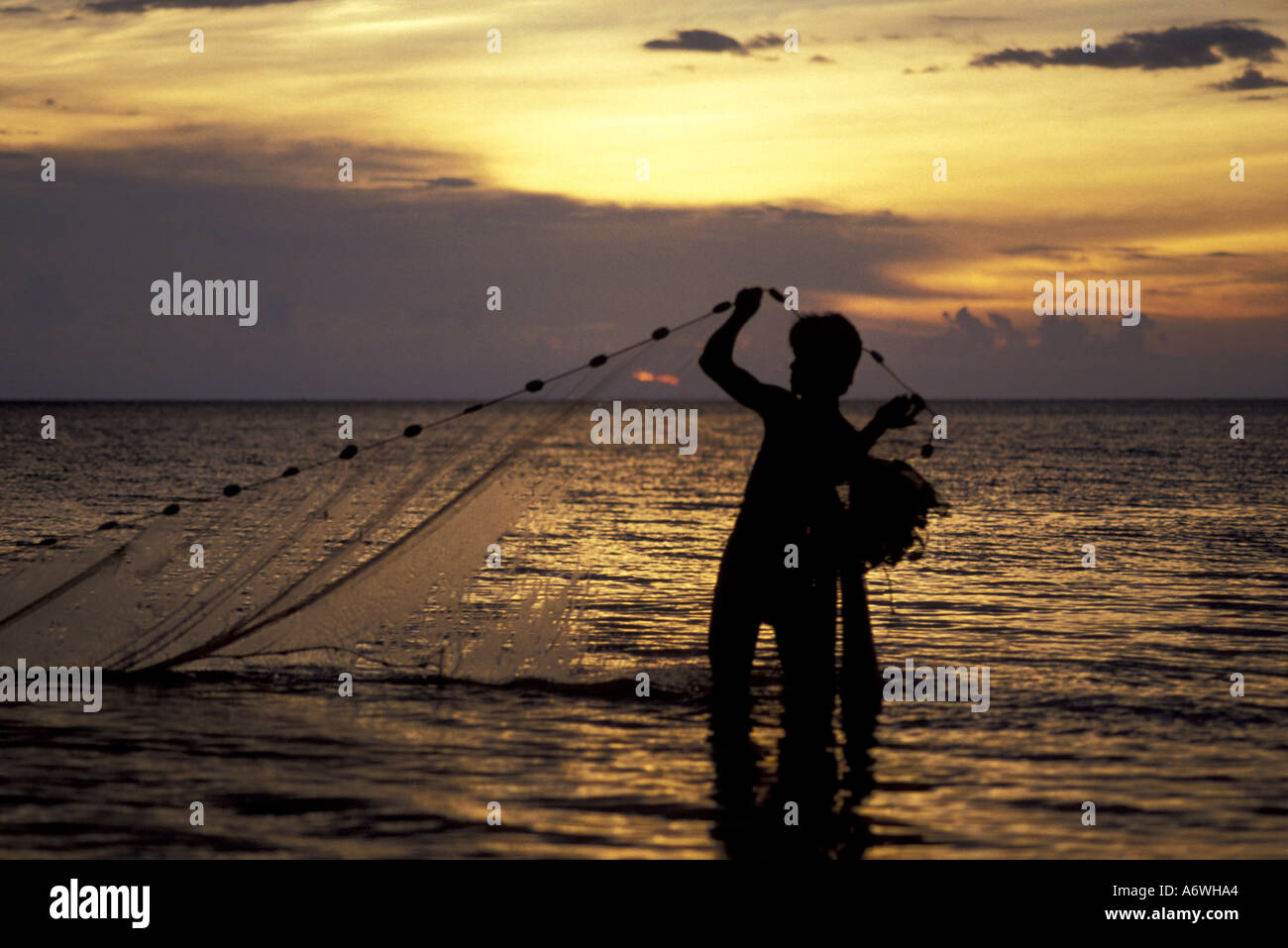 Asia, Indonesia, Bali. Fisherman fishing with nets Stock Photo - Alamy