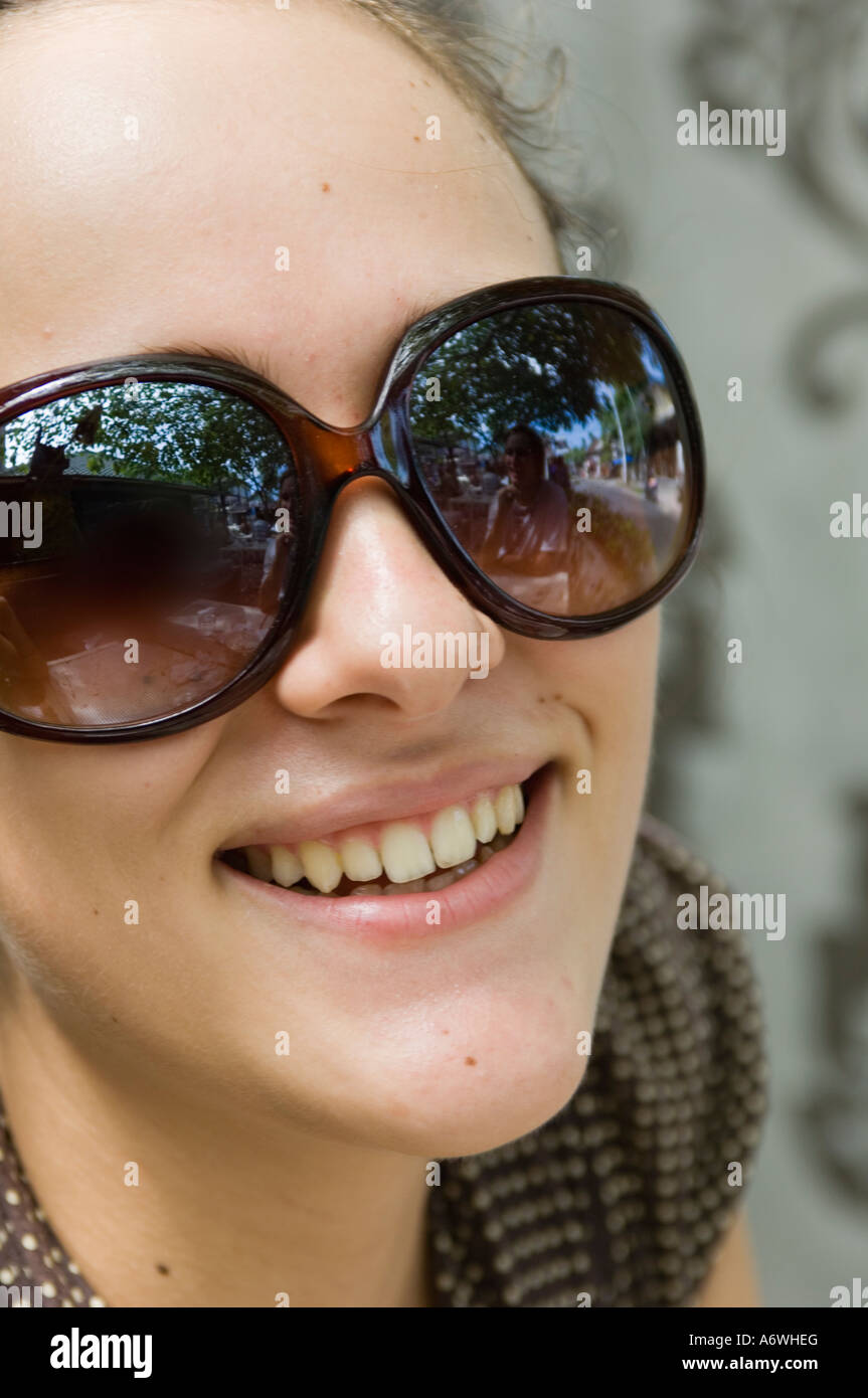 headshot of girl wearing sunglasses Stock Photo - Alamy