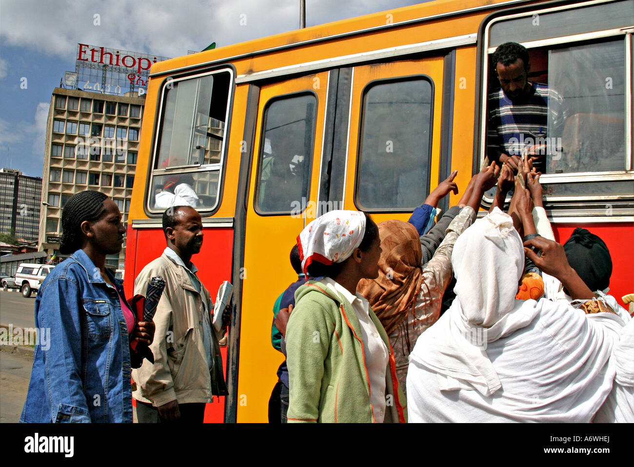 Addis bus stop Stock Photo - Alamy
