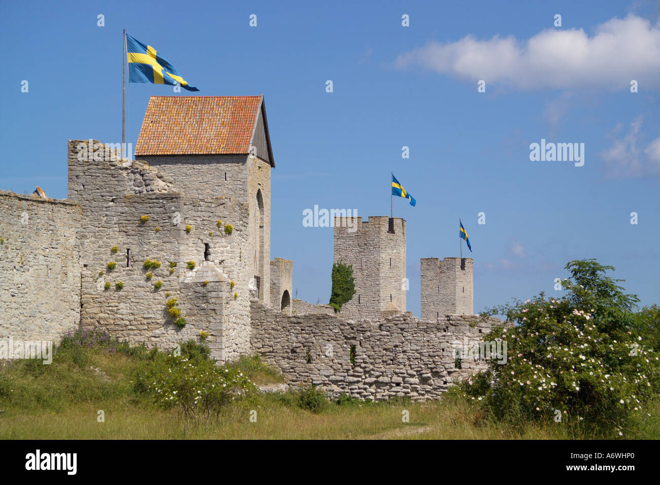Walls and Towers of the Town of Visby Gotland Sweden Stock Photo - Alamy
