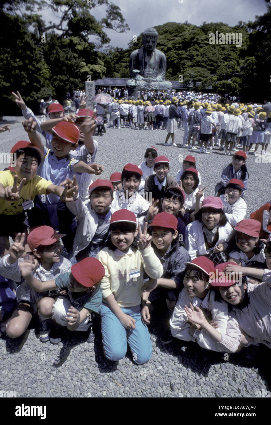 Asia, Japan, Kamakura, School excursion to Great Buddha Stock Photo - Alamy
