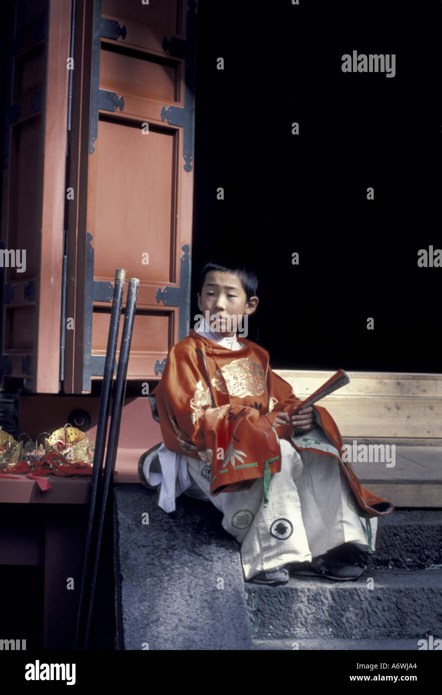 Asia, Japan, Nikko, Boy reenactor at Toshogu Shrine festival Stock ...
