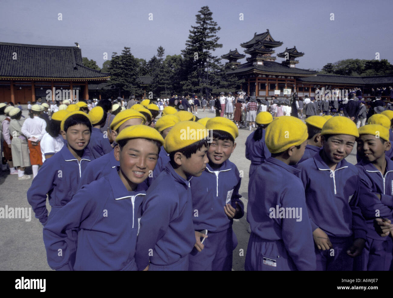 Asia, Japan, Kyoto, School excursion to Heian Shrine Stock Photo - Alamy
