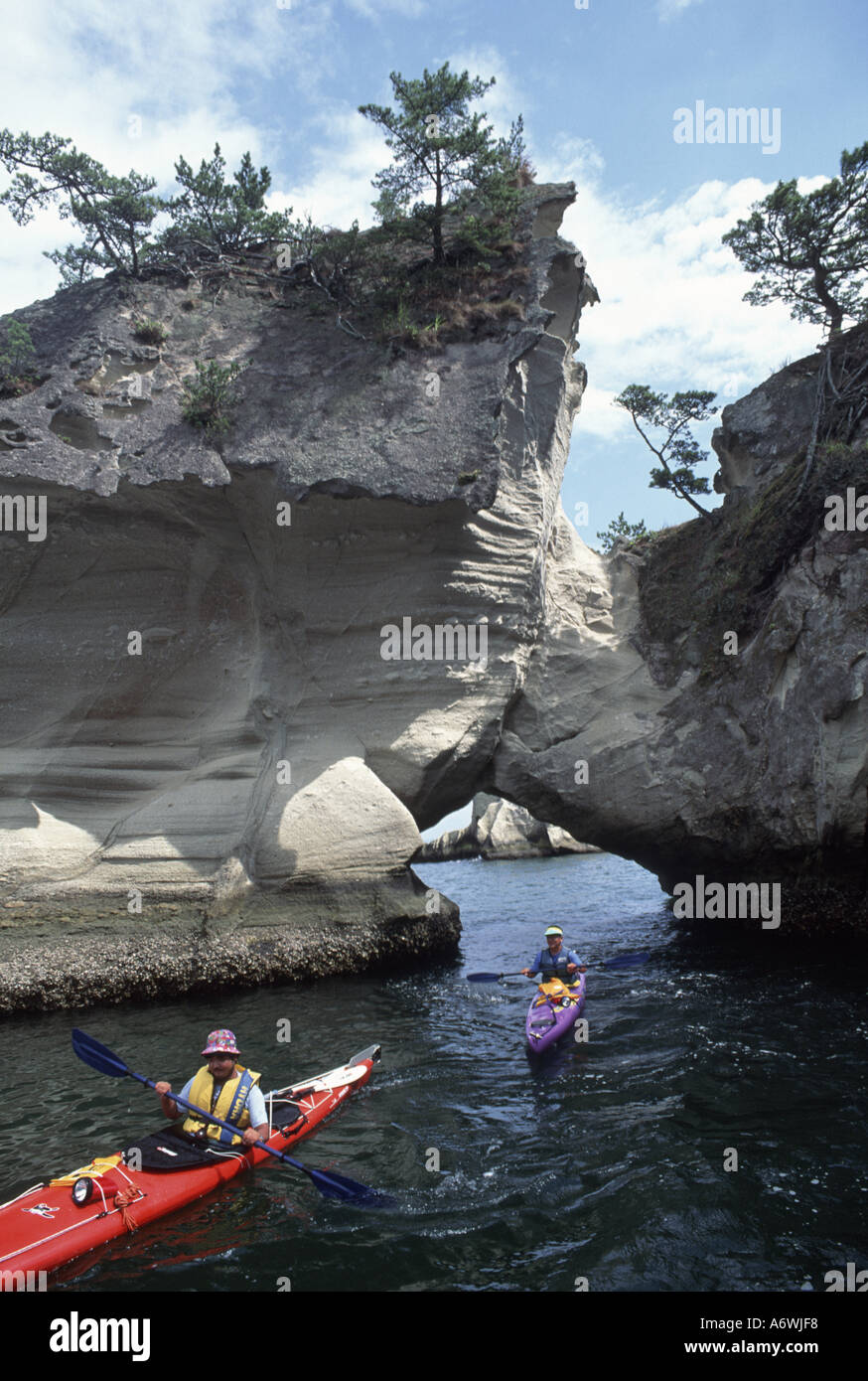 Asia, Japan, Sendai area Sea kayaking off Matsushima (MR Stock Photo ...