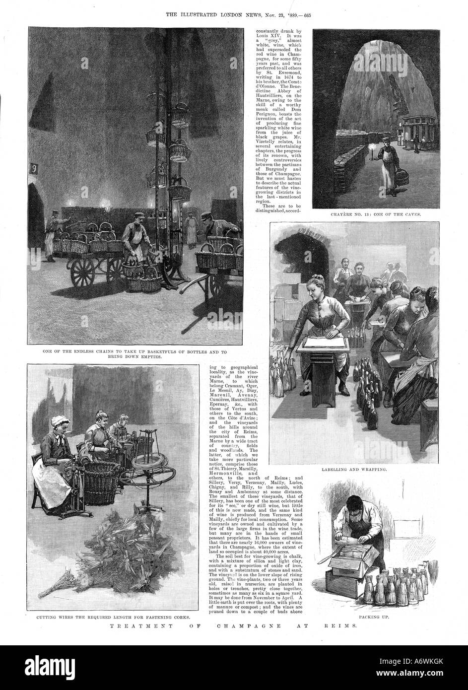 The Vineyards of Champagne 3 1889 series of engravings these showing ...