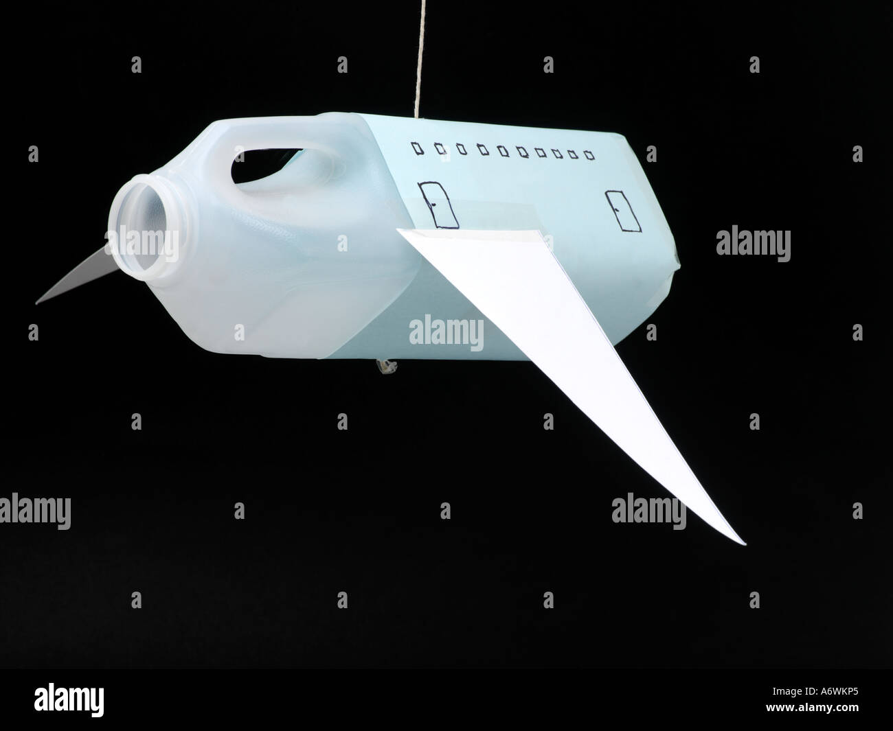 Toy Plane made from Recycled Plastic Milk Bottle Stock Photo - Alamy