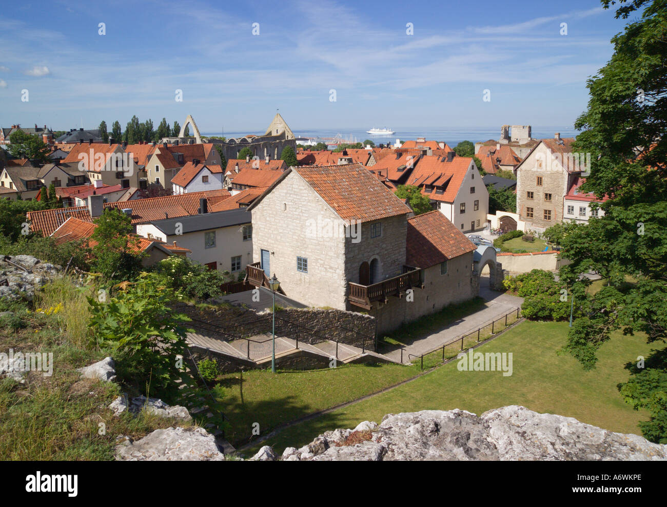 Rooftops and Houses Visby Gotland Sweden Stock Photo - Alamy