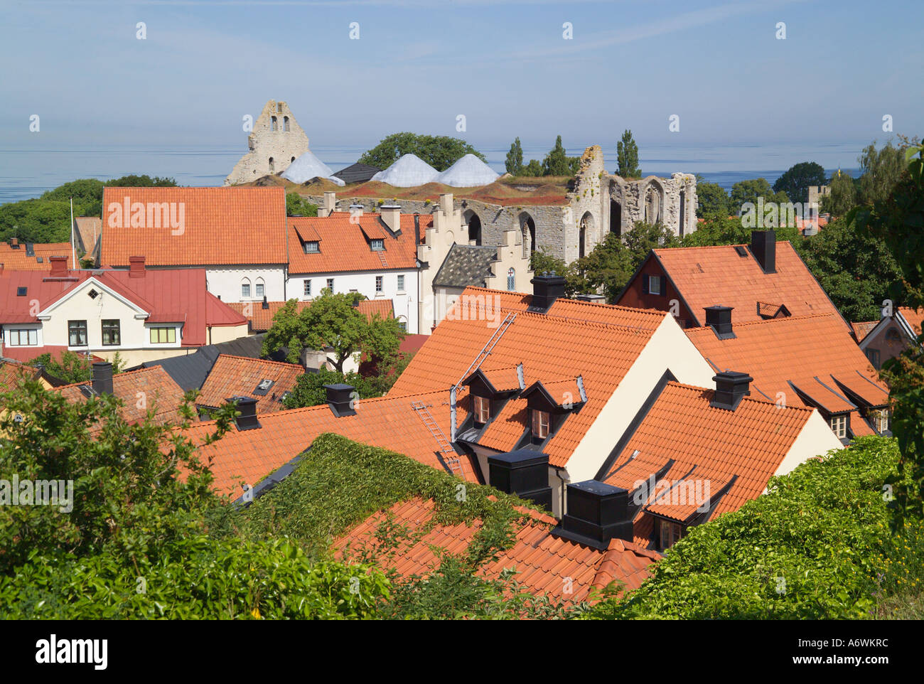 Rooftops and Houses Visby Gotland Sweden Stock Photo - Alamy
