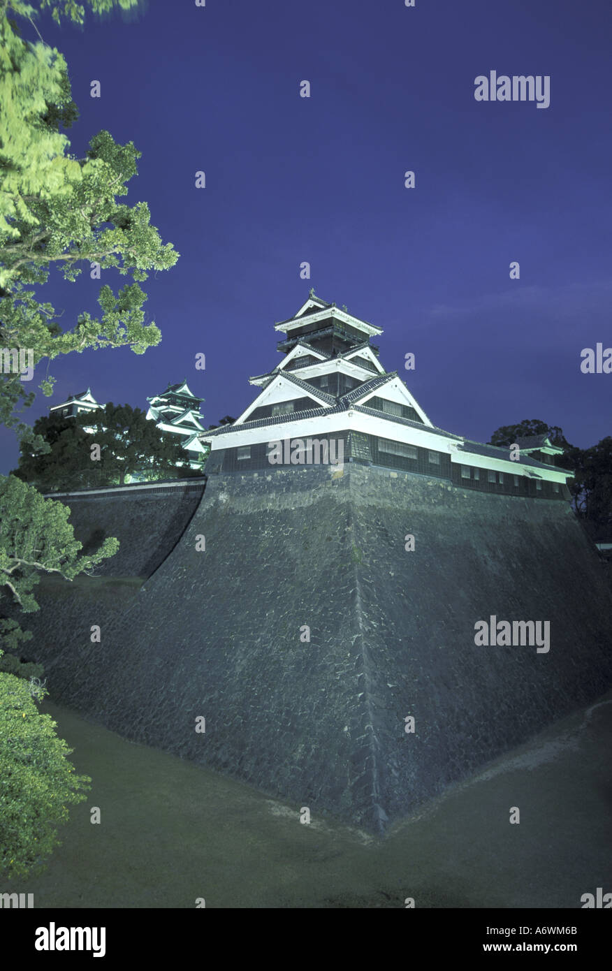 Asia, Japan, Kyushu, Kumamoto, Ken, Kumamoto, jo Castle, evening; built ...