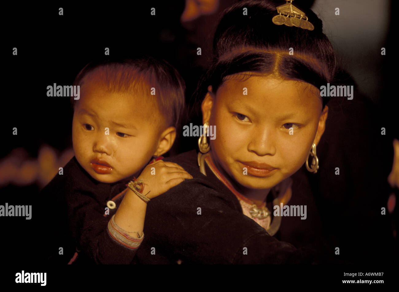 Asia, Laos, northern Laos Lantien tribal children Stock Photo - Alamy