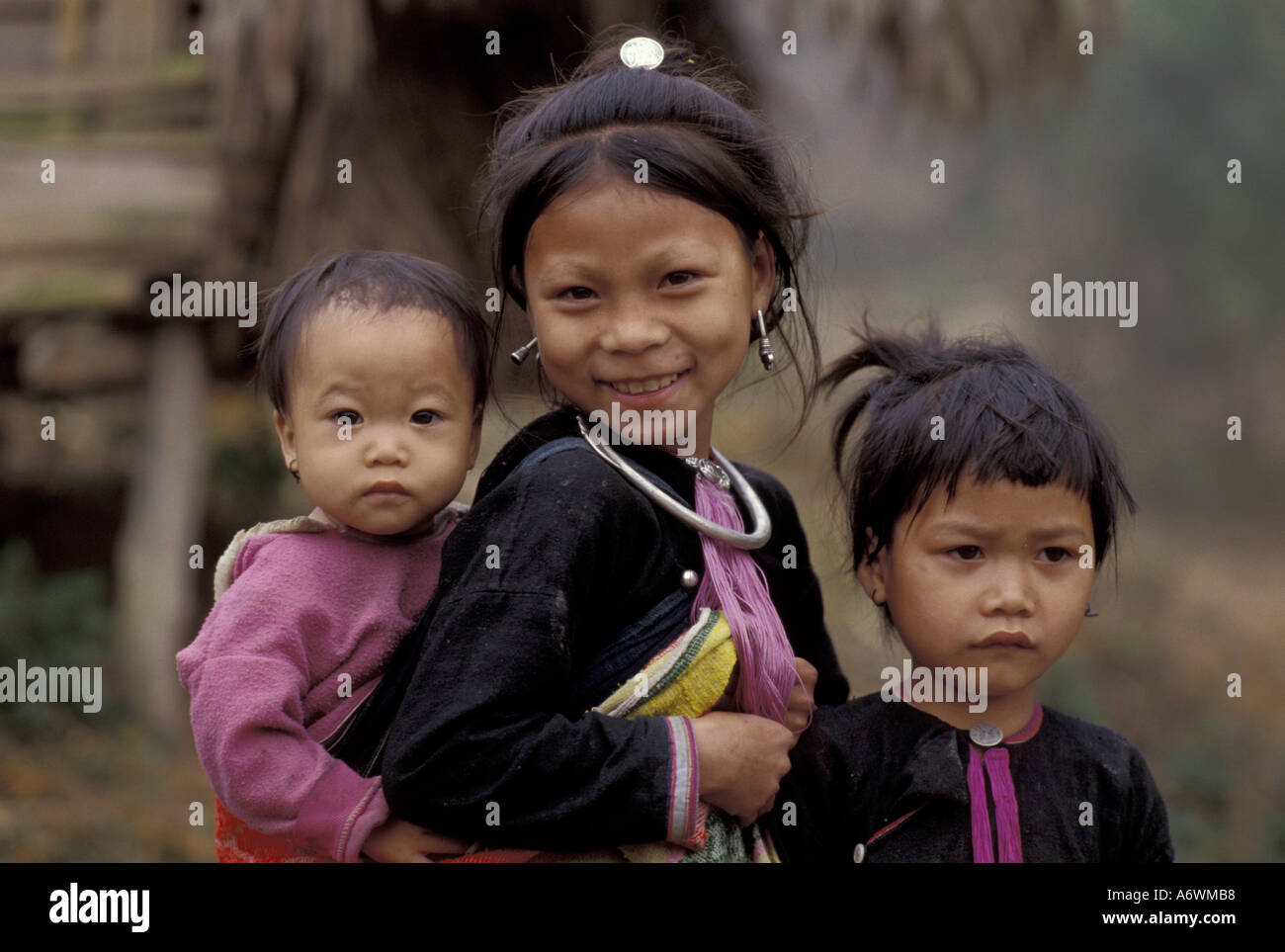 Asia, Laos, northern Laos Lantien tribal children Stock Photo - Alamy