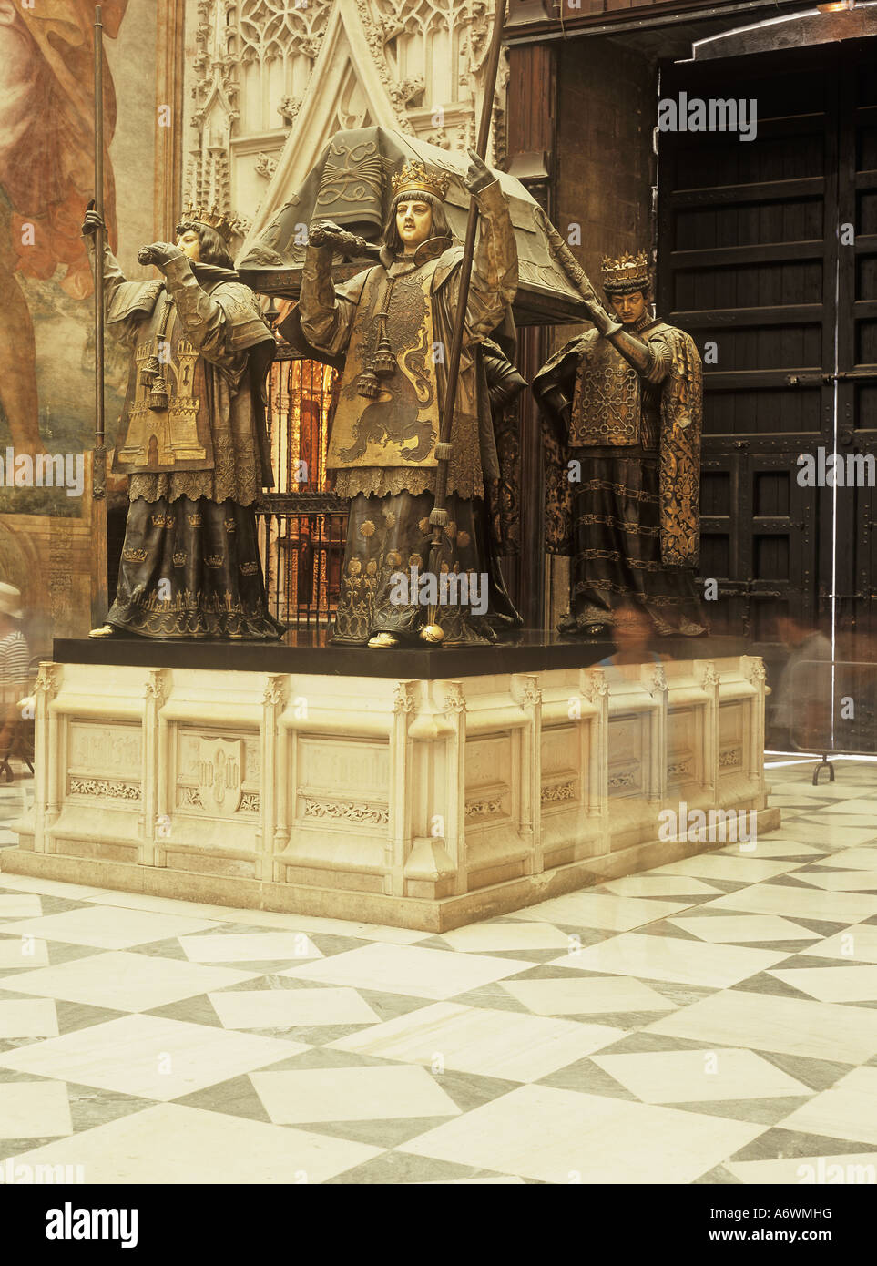 Seville Cathedral The tomb of Christopher Columbus Cristobal Colon ...