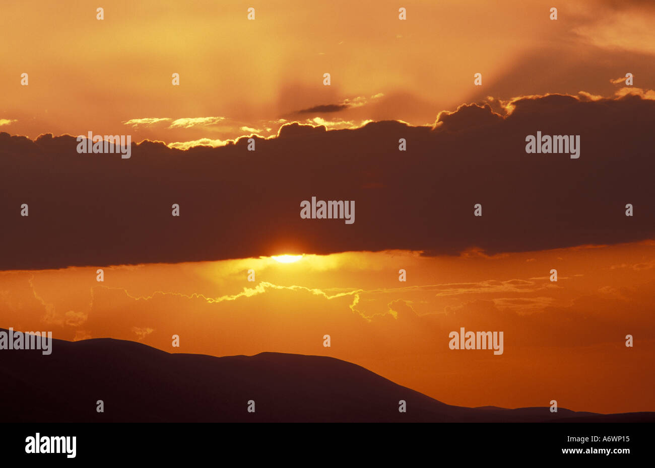 Asia, Mongolia, Gobi Desert, Great Gobi Protected Area. Sunrise Stock ...