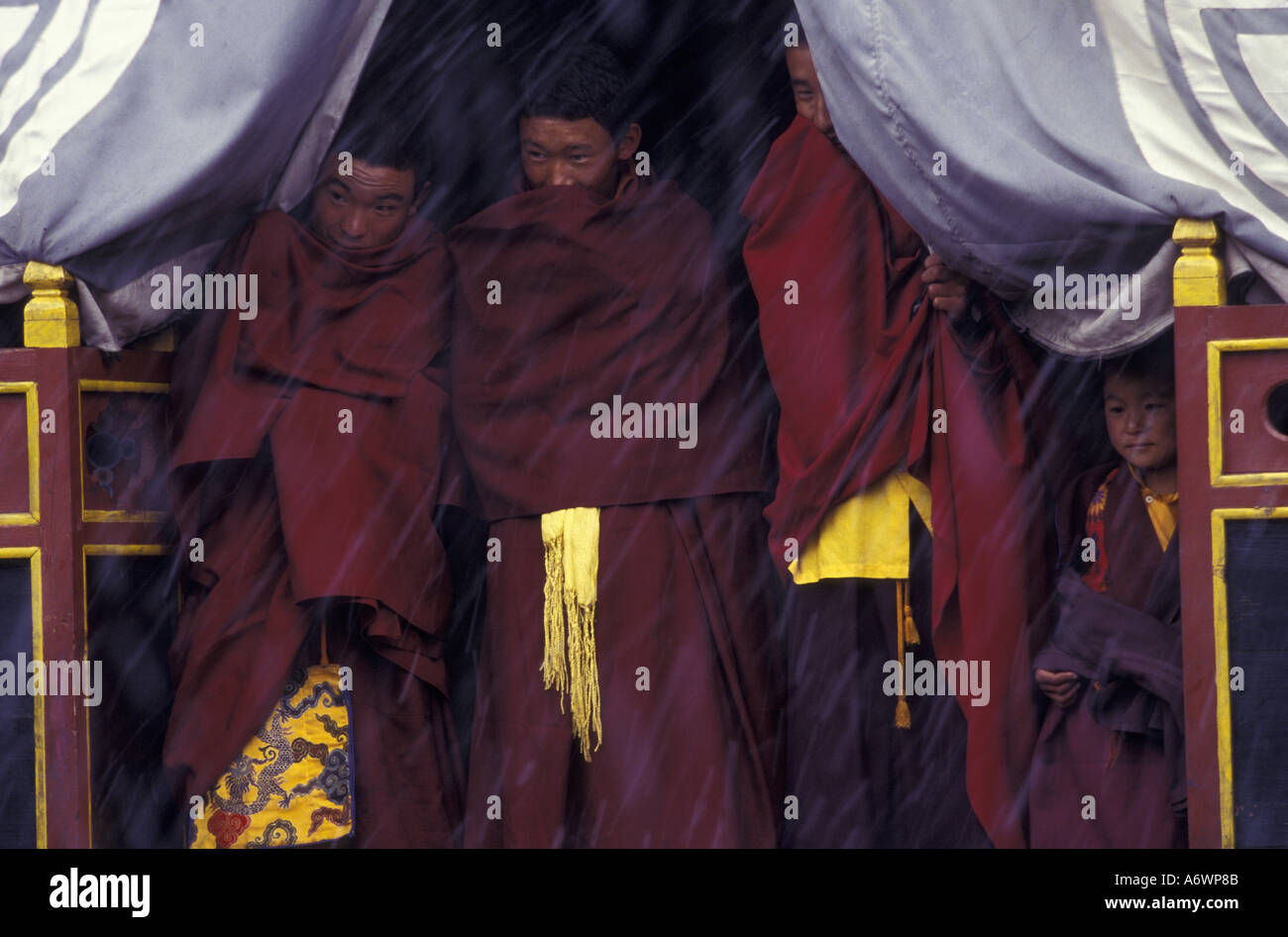 Nepal, Himalayas, Solu Khumbu region, Tengboche monastery. Buddhist ...